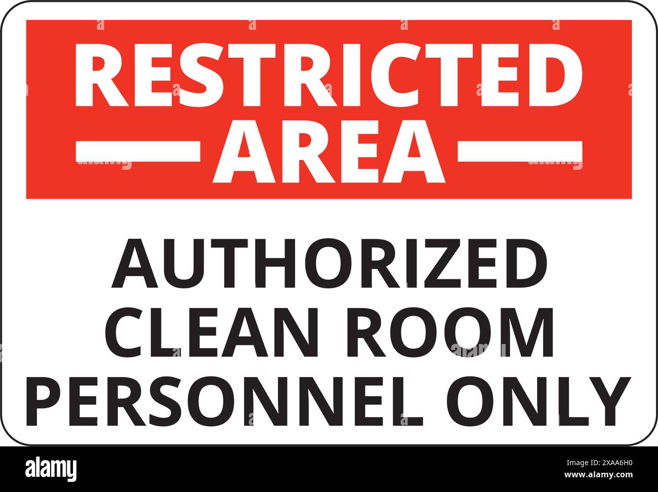 Restricted area clean room personnel only banner on a white background ...