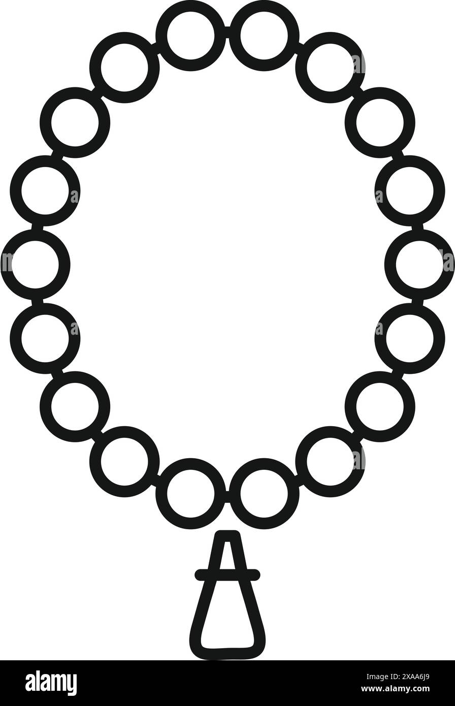 Vector graphic of a circular beaded necklace with a pendant, in a ...