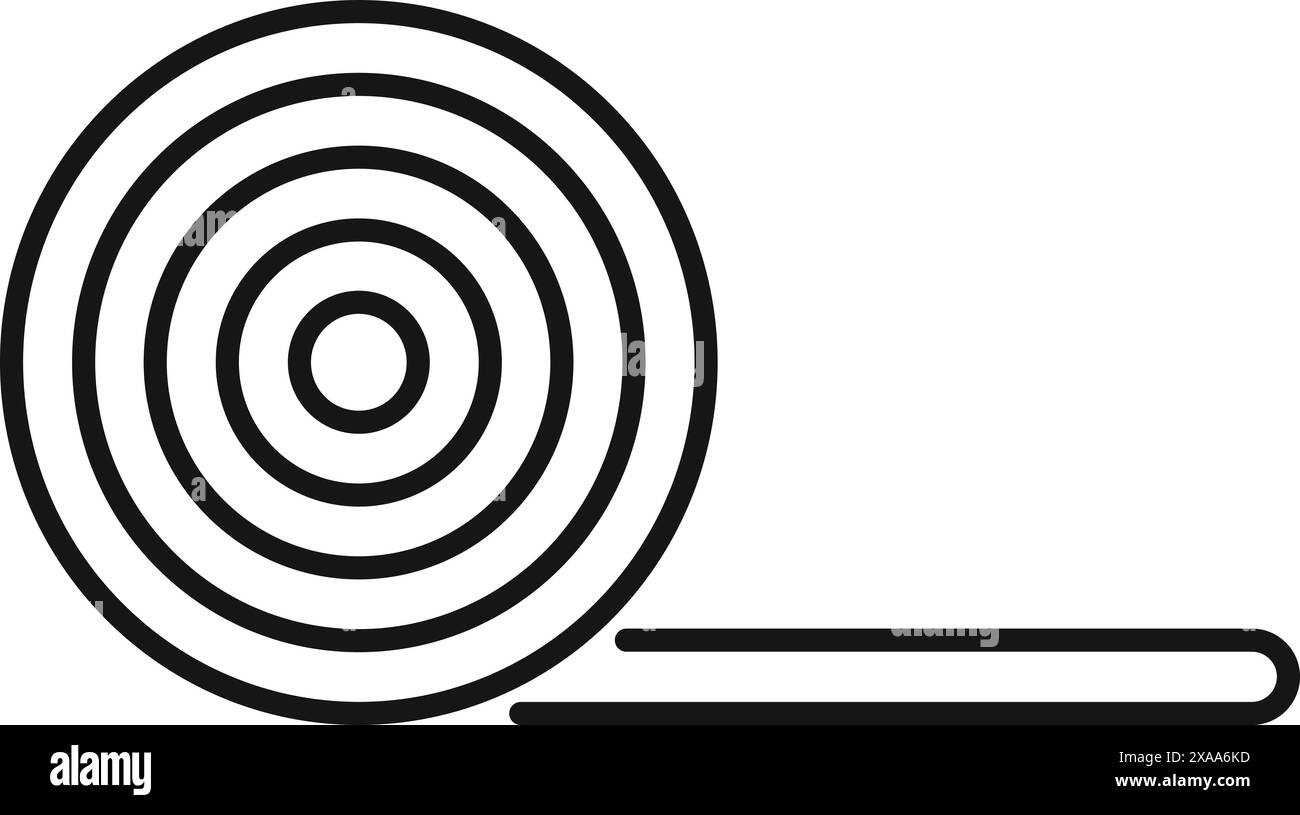 Simplistic line art illustration of a bullseye target and arrow ...