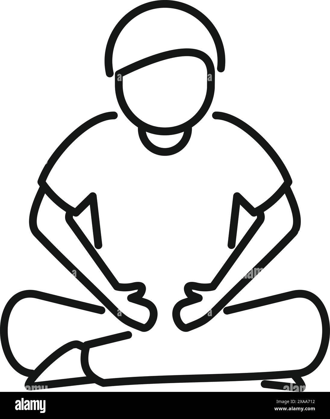Minimalistic vector illustration of a person practicing sitting ...