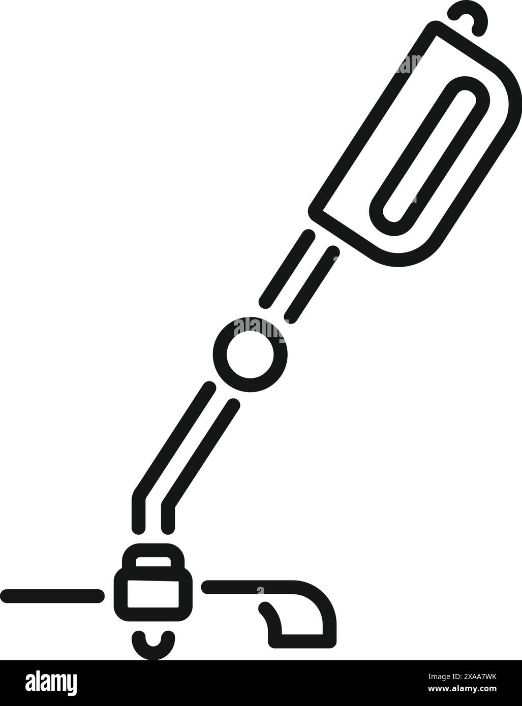 Linear robotic arm icon for industrial robot automation and manufacturing machinery technology ...