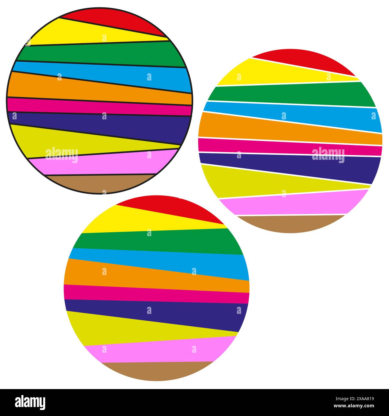 Colorful abstract circles. Striped patterns. Geometric design. Vibrant illustration Stock Vector ...