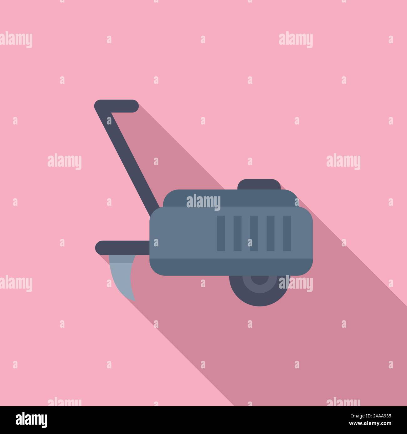 Minimalist vector illustration of a hand dolly with cargo on a pink ...