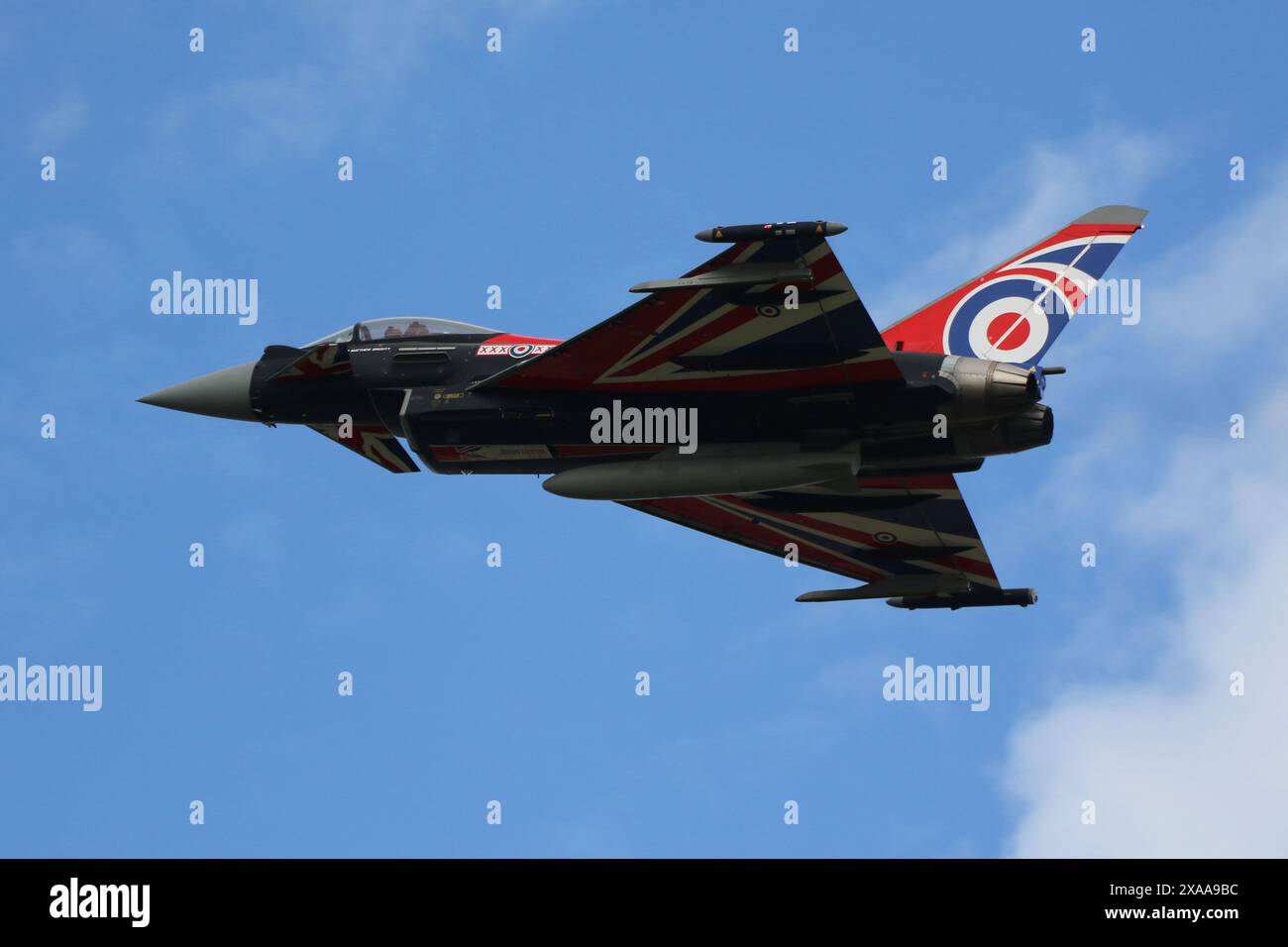 ZJ914 "Blackjack", a Eurofighter Typhoon FGR4 operated by the UK's Royal Air Force, departing ...