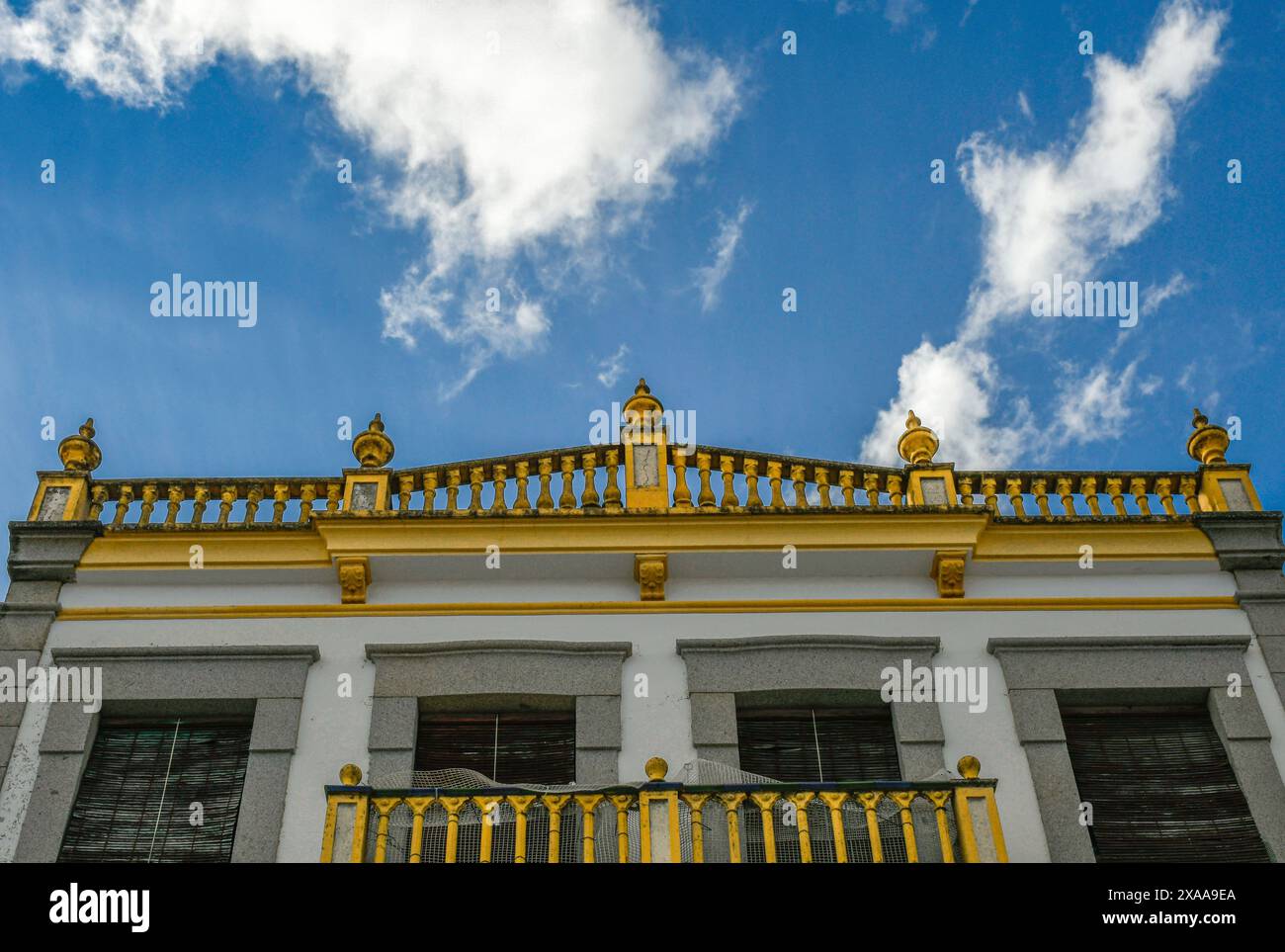 Beautiful building with balustrade in Villanueva de Cordoba Stock Photo ...