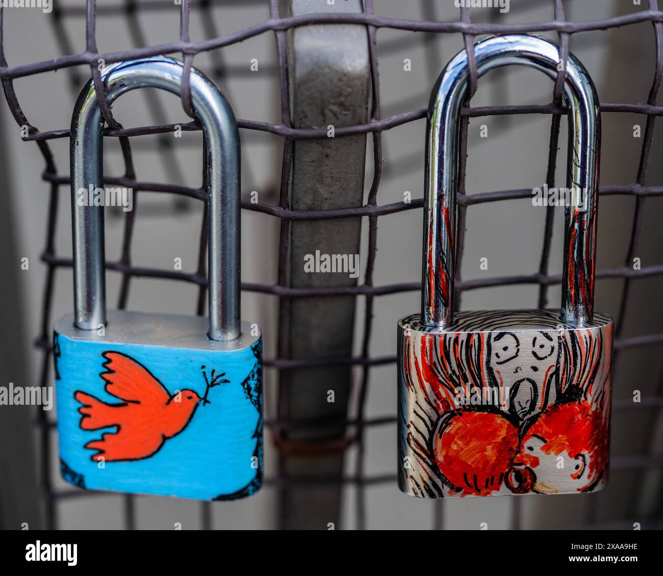 London, UK. 5 Jun 2024. Padlocks by Maureen Dor and Annabel Boltsa ...
