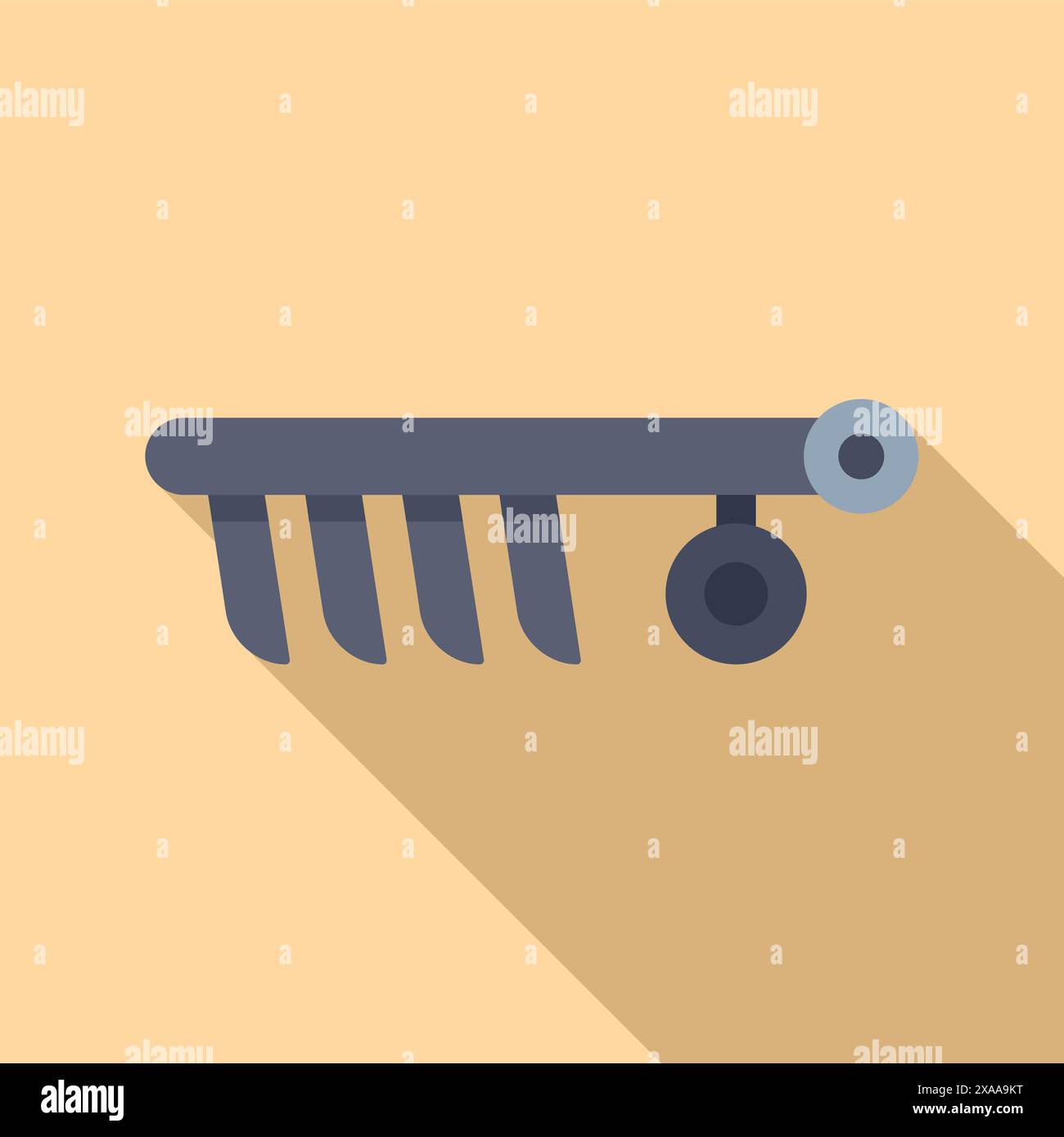 Simplified illustration of a wind chime casting a shadow on a warm ...