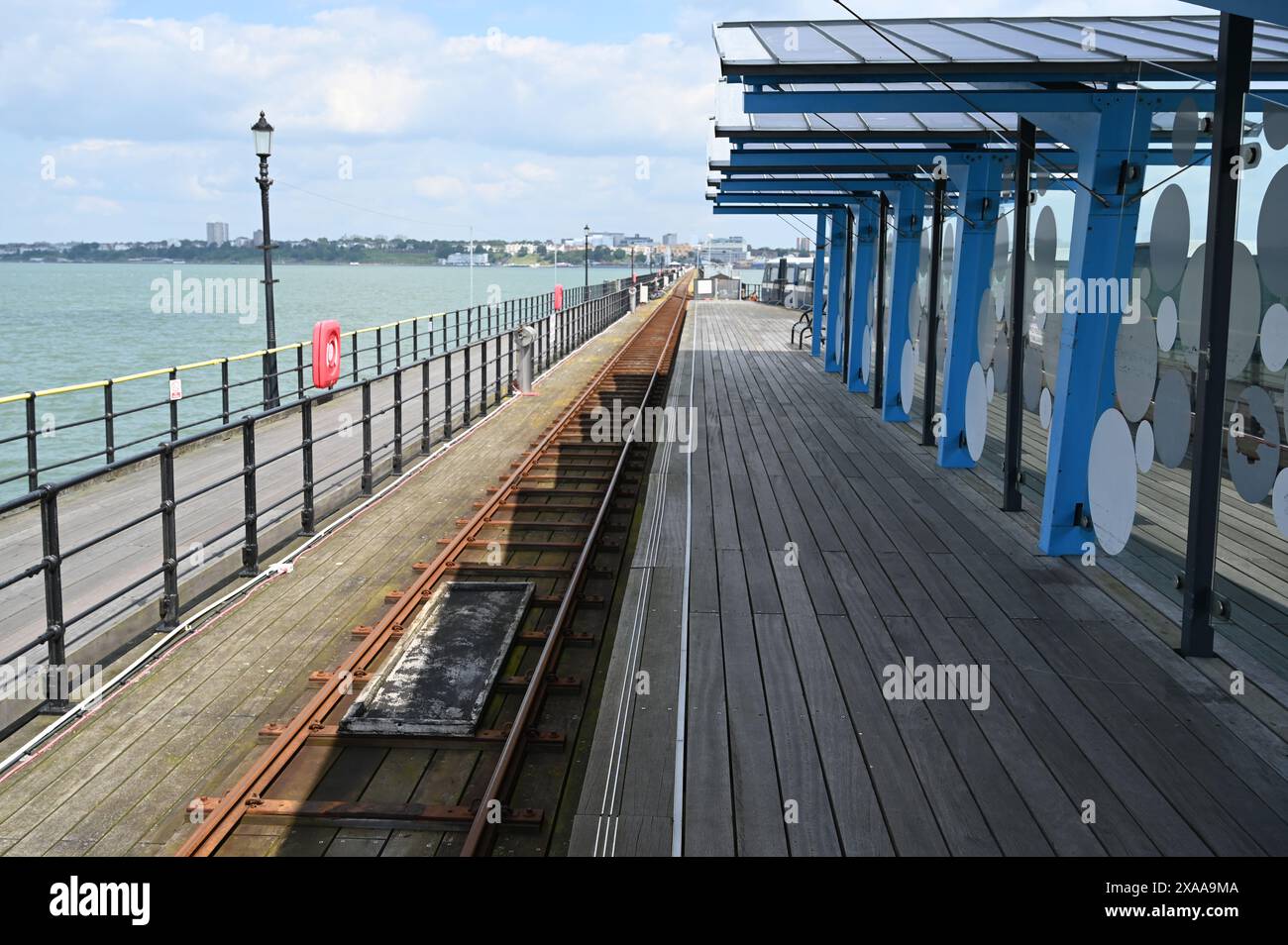 Train track on a pier hi-res stock photography and images - Alamy