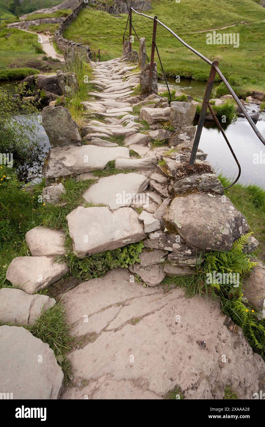 Slater Bridge over the River Brathay in Little Langdale, in the English ...