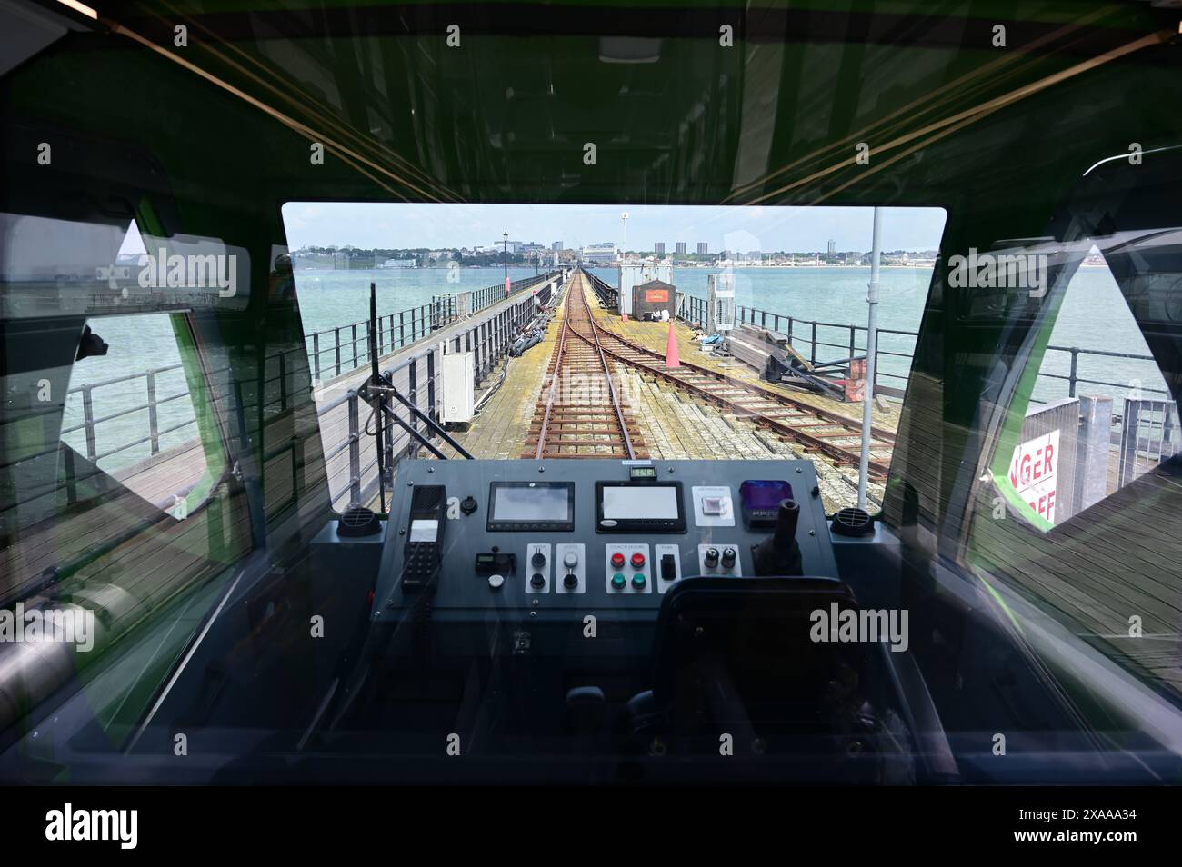 The view from the drivers cab of the train that operates on the ...