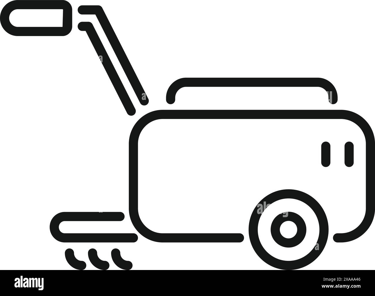 Simple line art icon depicting a portable pressure washer for cleaning ...