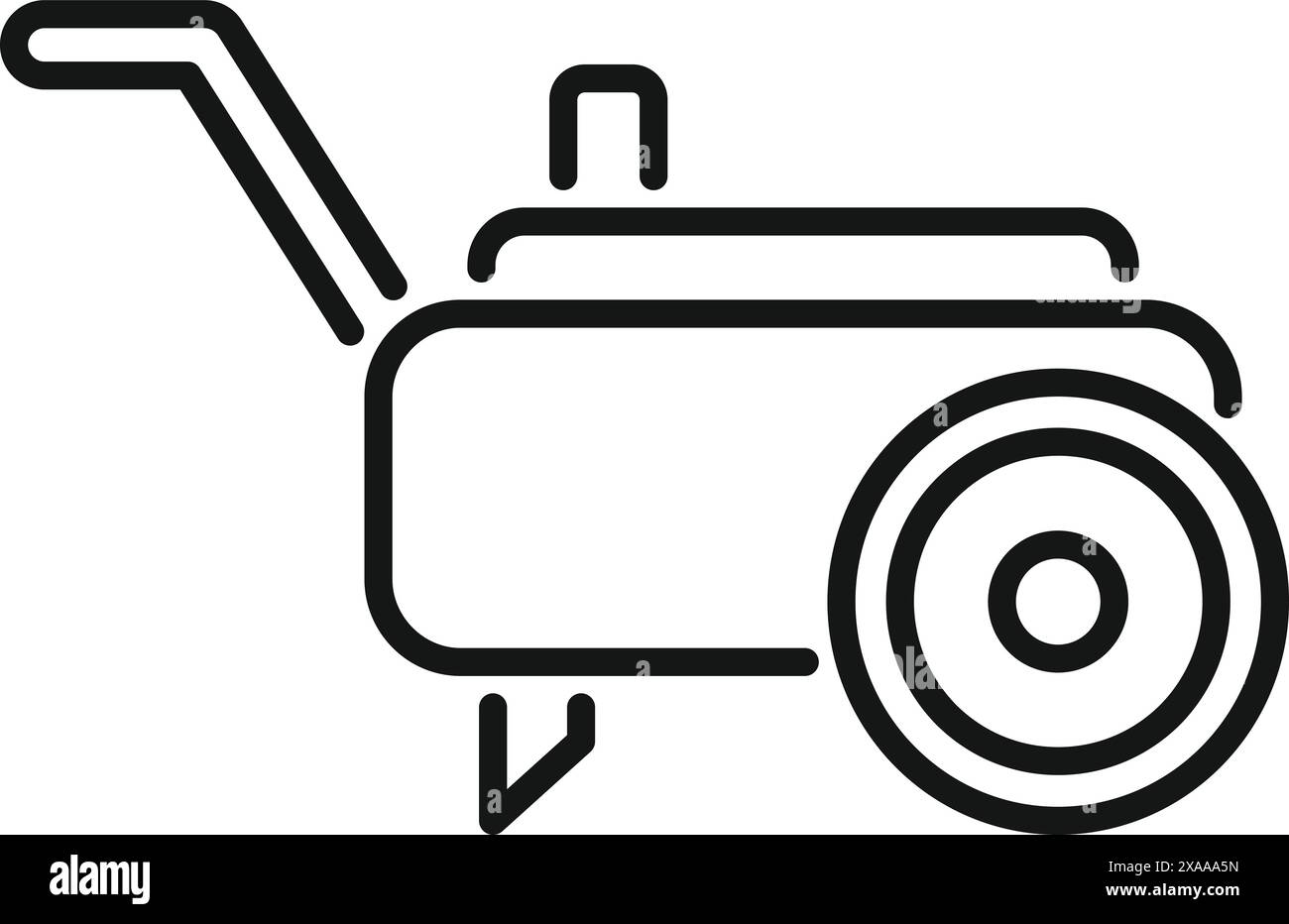 Vector line icon of a lawn mower with minimalist design for gardening ...