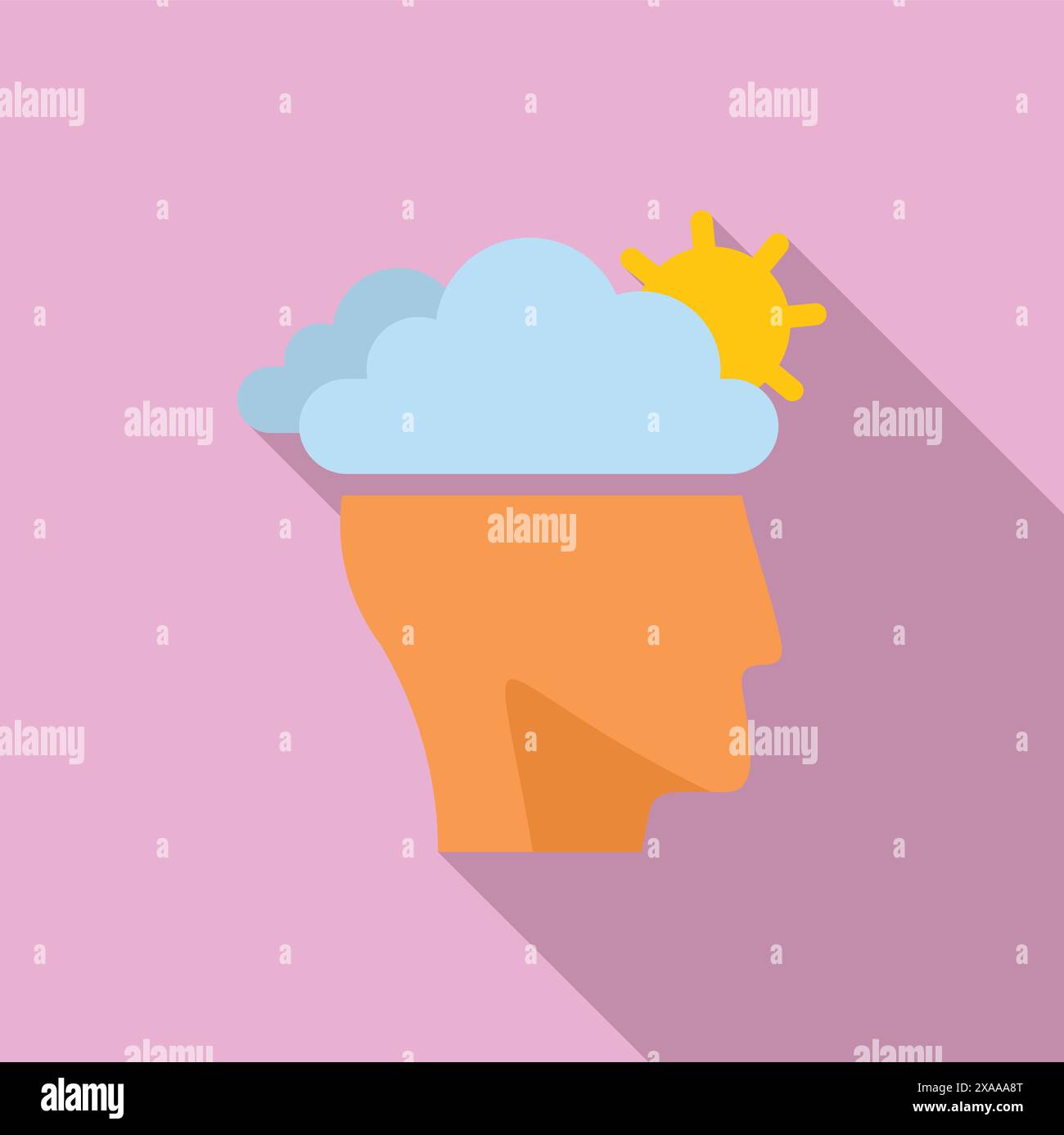 Minimalist vector design depicting a human profile with symbolic ...