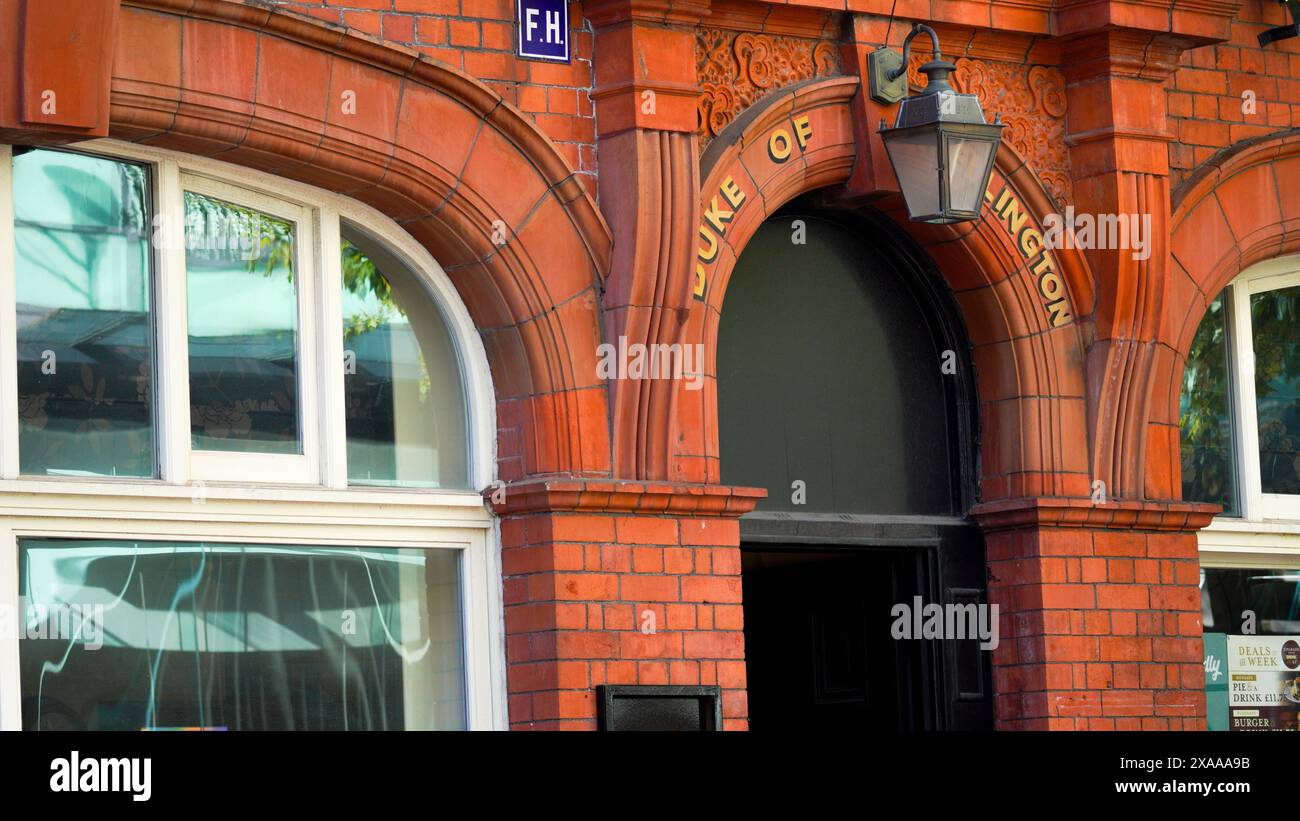 Cardiff, Wales October 29 2023: Entrance to the Duke of Wellington Pub ...