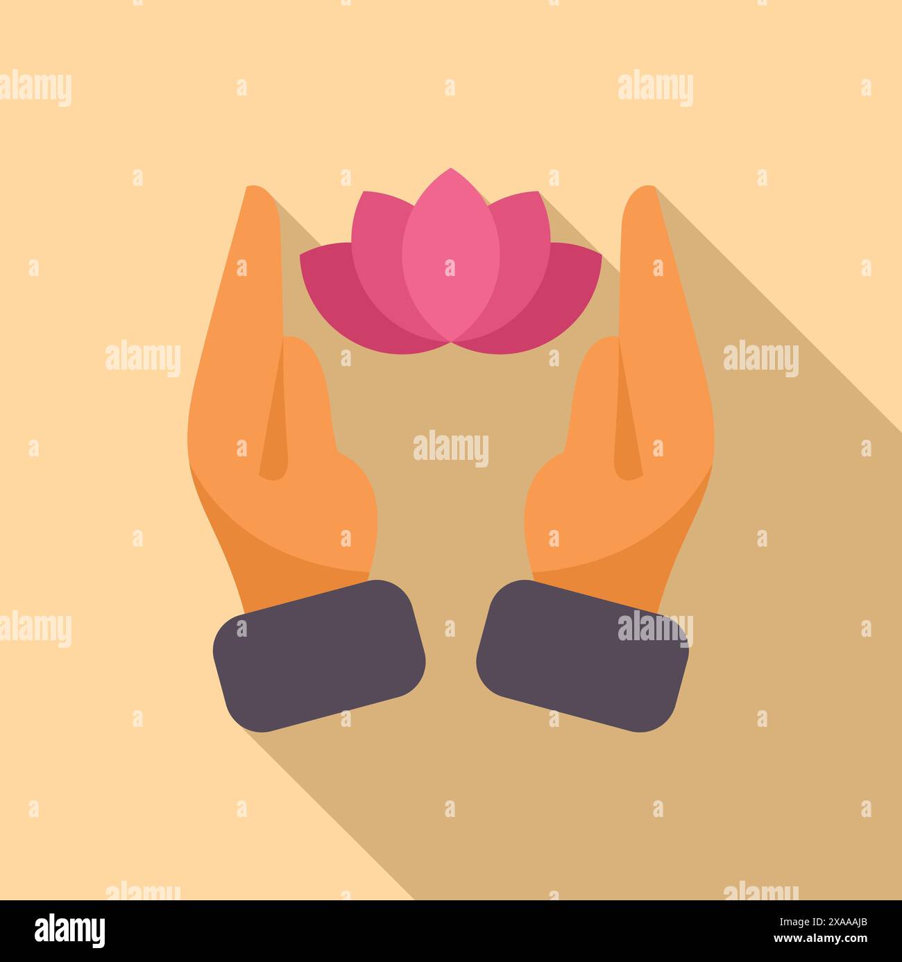 Flat design illustration of hands in a protective gesture around a ...