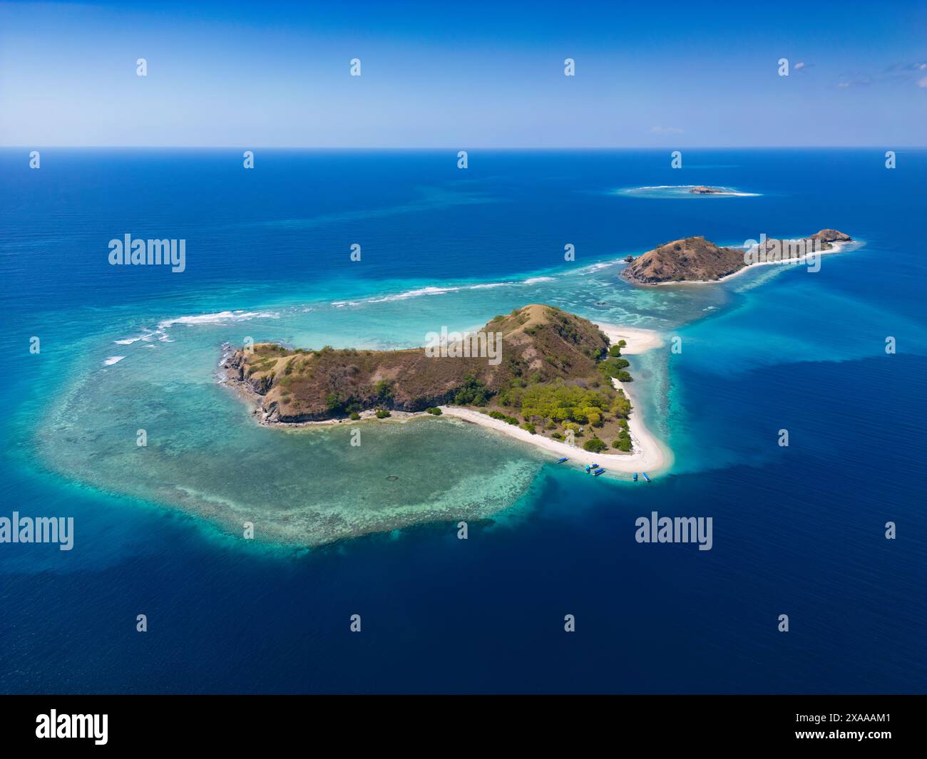 An aerial view of 17 Islands National park, Flores Island, Indonesia ...