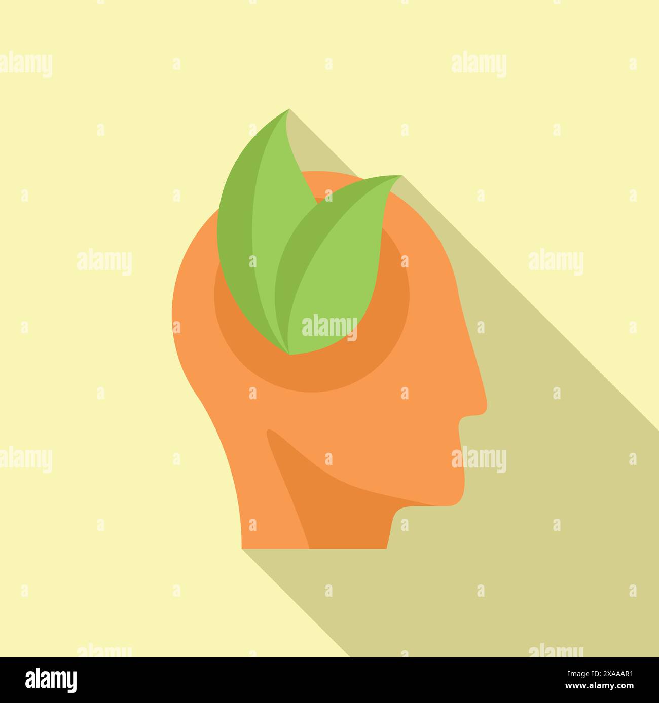 Abstract eco friendly mindset vector illustration with human head ...