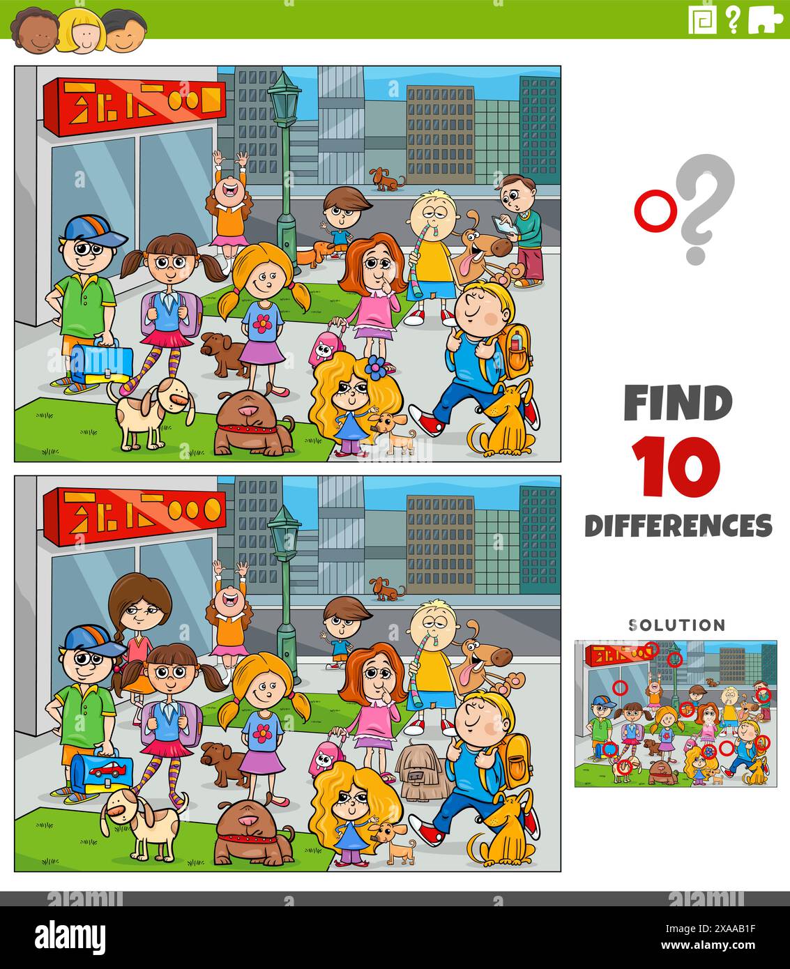 Cartoon illustration of finding the differences between pictures ...