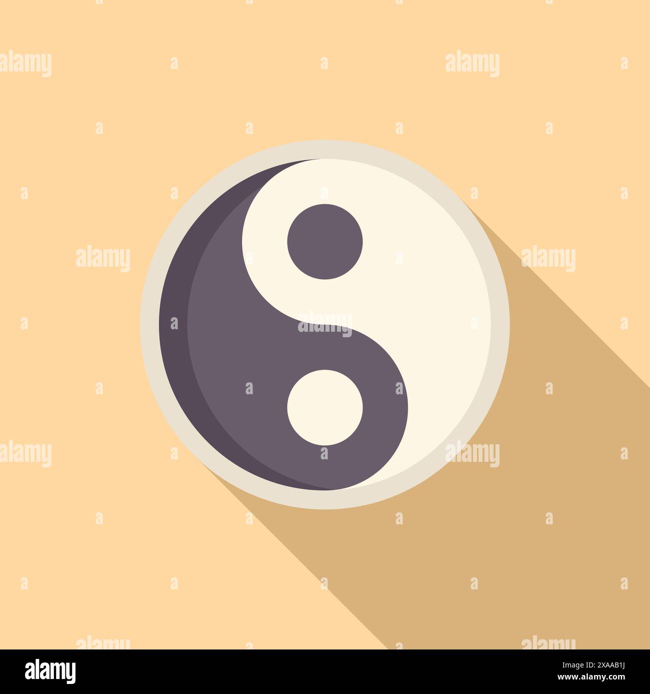 Flat design vector of yin yang representing balance with a modern ...