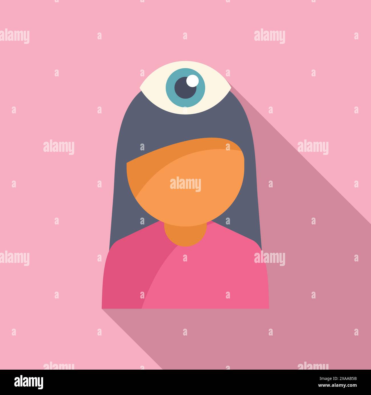 Contemporary flat design avatar of a woman with a stylized eye ...