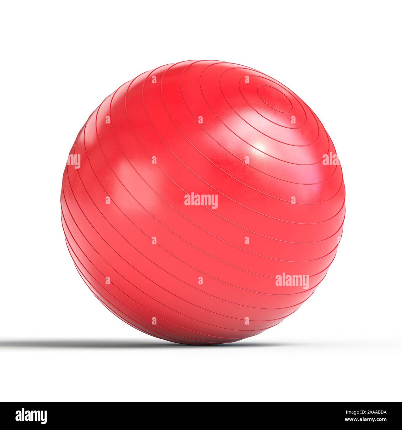 Red fitness ball white background health wellness through exercise ...