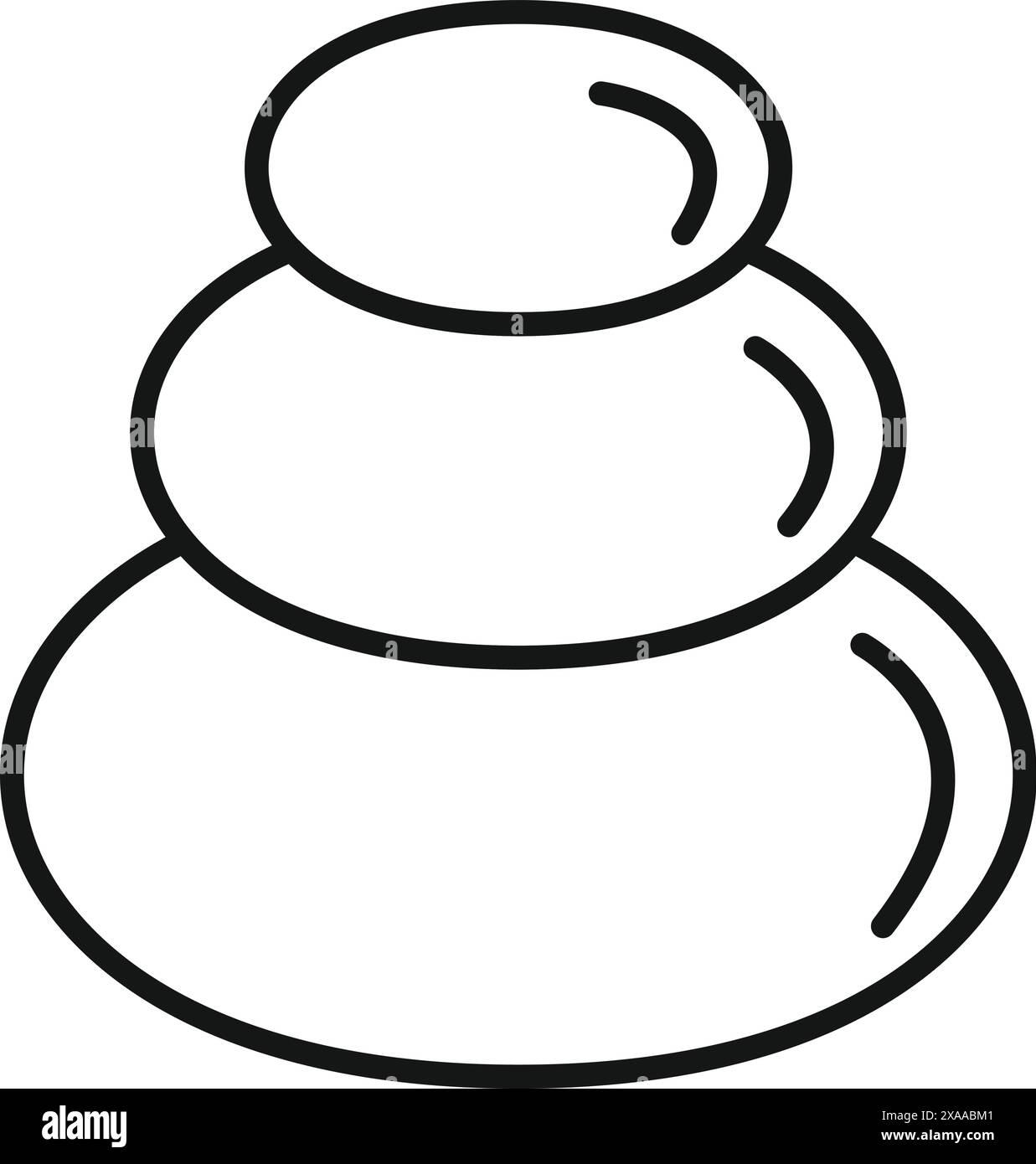 Minimalist and serene outlined spa stones icon in black and white ...