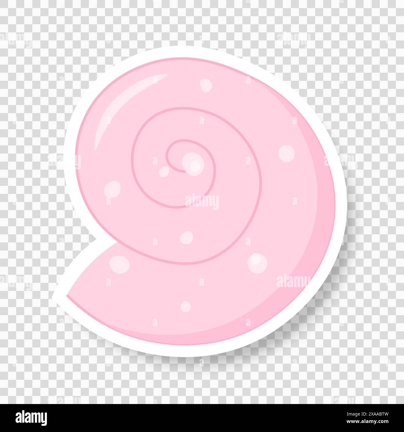 A pink shell sticker or icon on a transparent background. Trendy pop ...