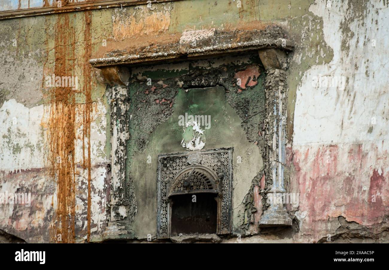 Curious old chimney inside a ruined house in Puertollano Stock Photo ...