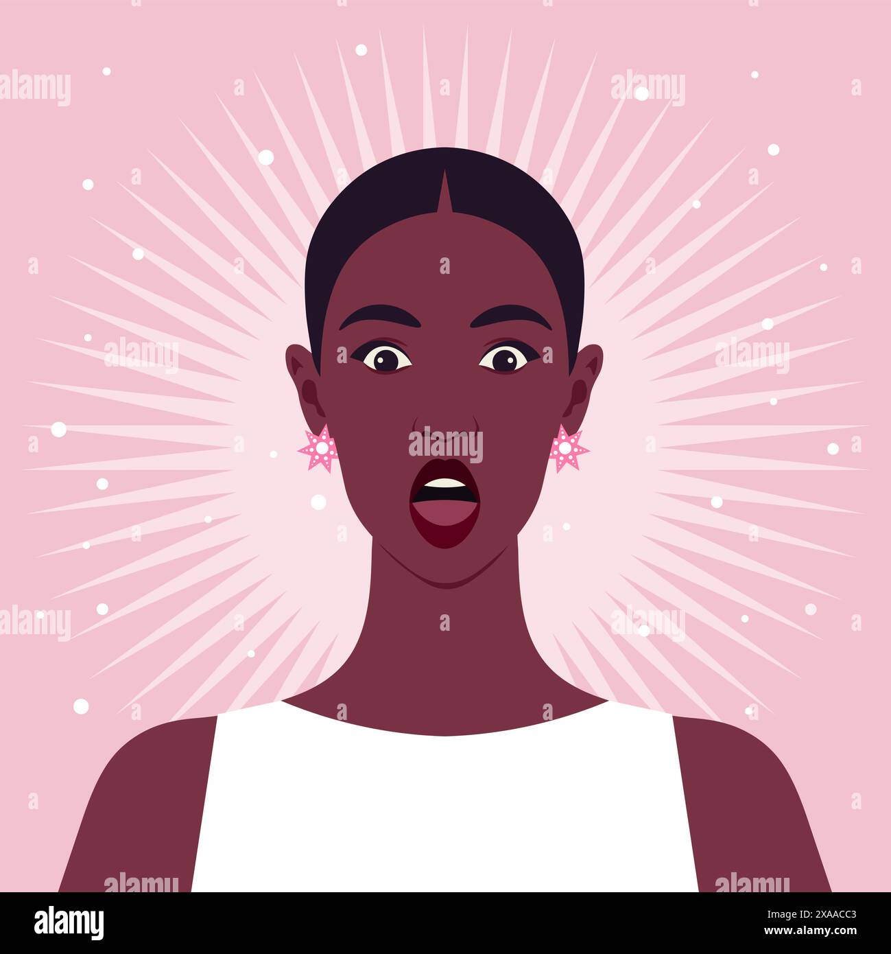 Surprised young woman shouting Stock Vector Images - Alamy