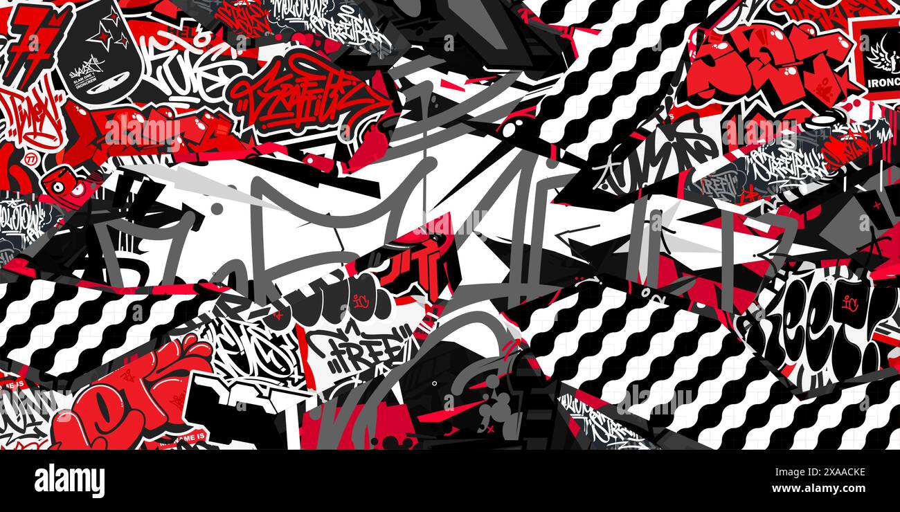 Creative Abstract Urban Street Art Graffiti Style Vector Collage ...