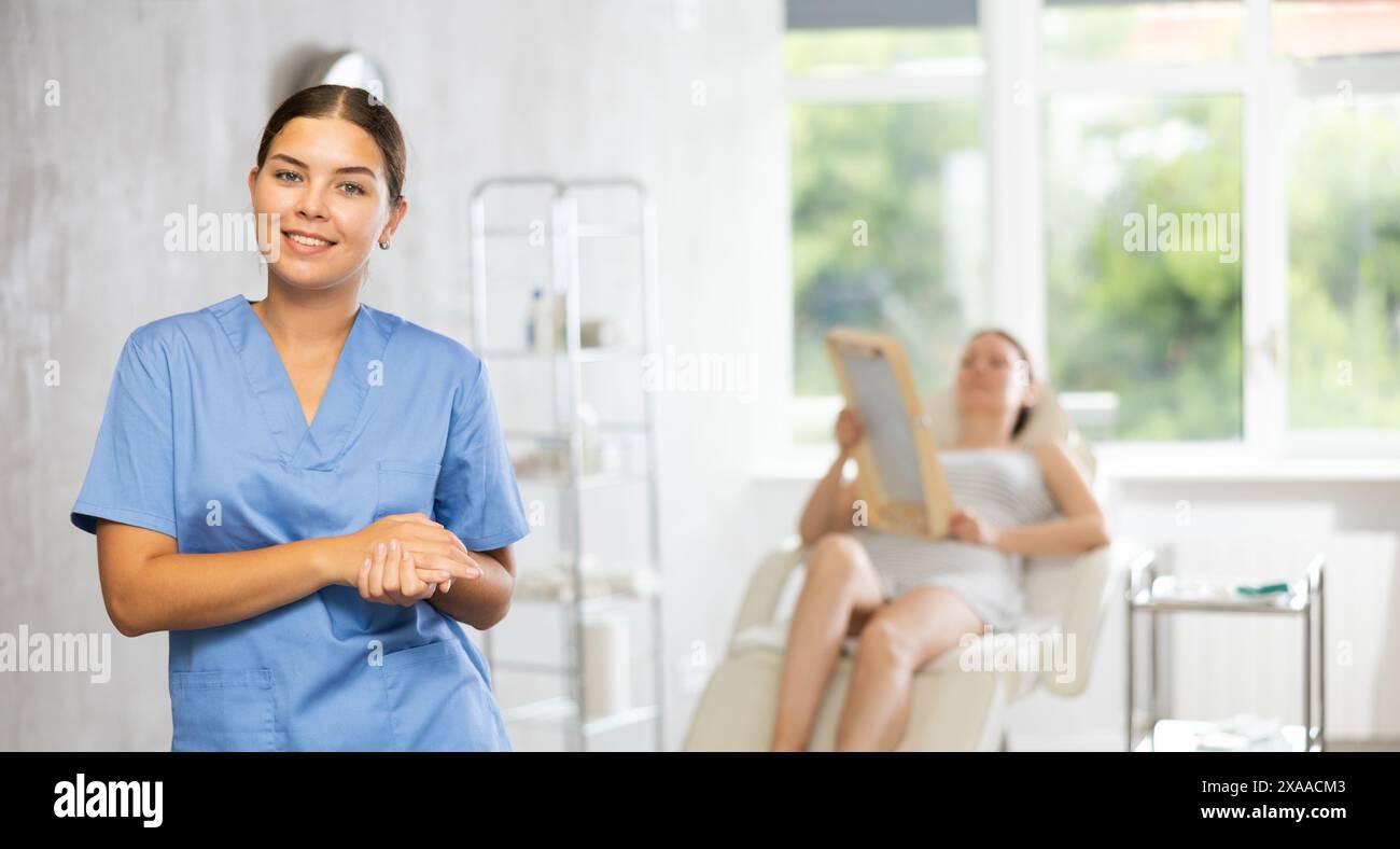 Doctor represents services provided in medical clinic Stock Photo - Alamy