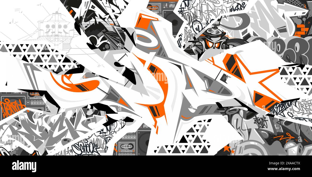Creative Abstract Urban Street Art Graffiti Style Vector Collage ...