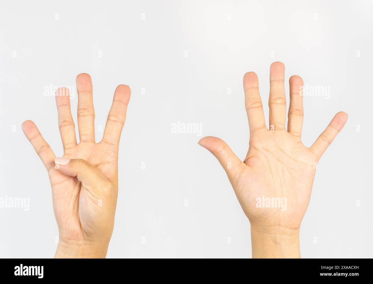 Numerical hand gesture hi-res stock photography and images - Alamy