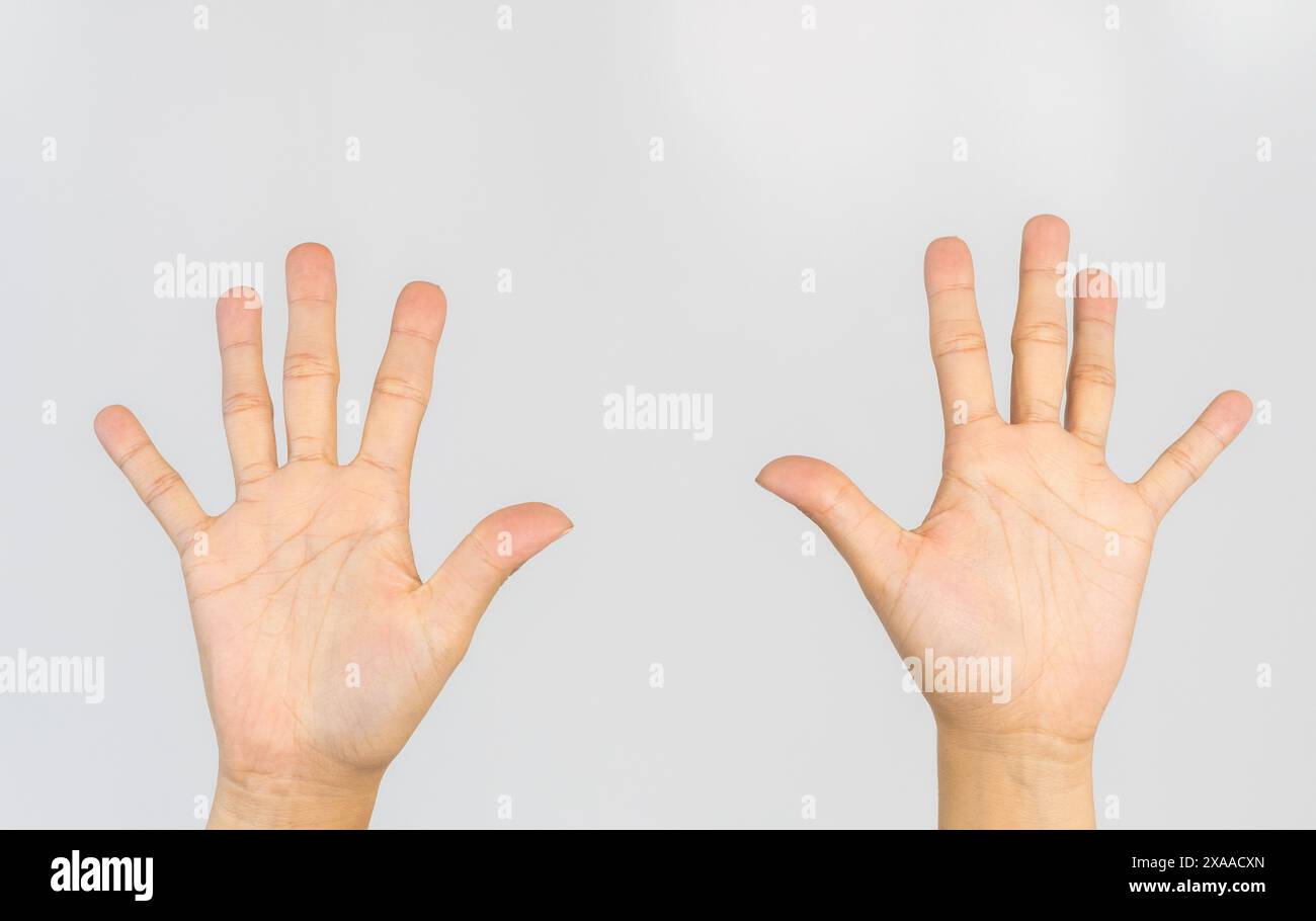 Hand Gesturing the Number Ten Stock Photo - Alamy