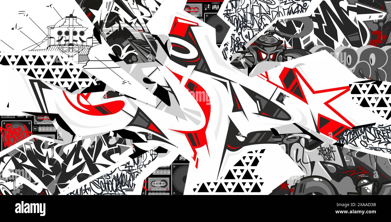 Cool Modern Abstract Urban Street Art Graffiti Style Vector Collage ...
