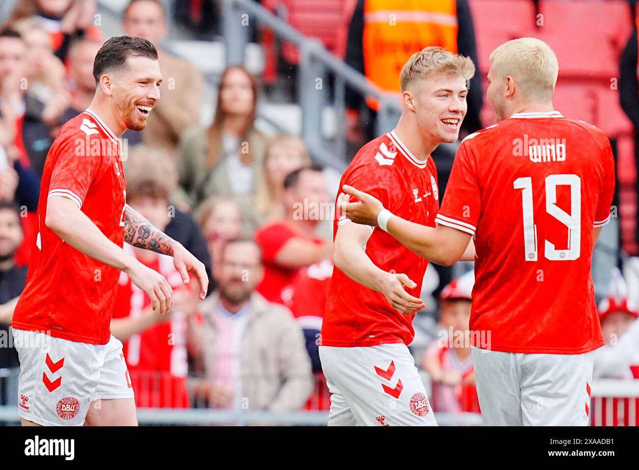 Copenhagen, Denmark. 05th June, 2024. Denmarks Pierre-Emile Hoejbjerg ...