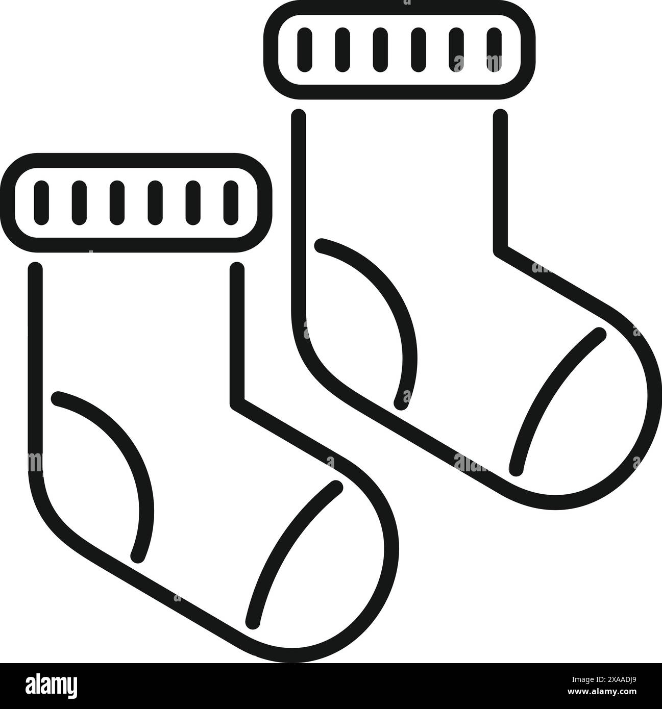 Simple black and white line drawing of two socks, perfect for icons or ...