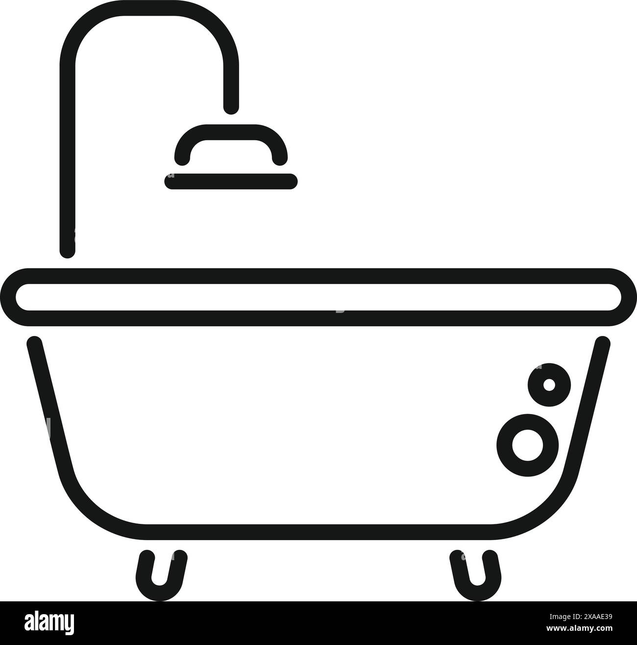 Minimalist bathtub line icon for bathroom design, simple and stylish ...