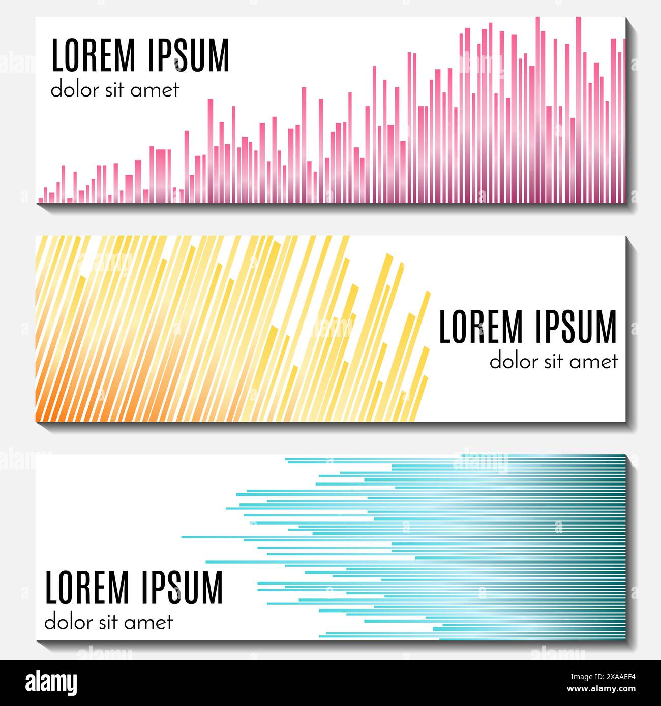 Set of colorful abstract header banners with equalizers and place for ...