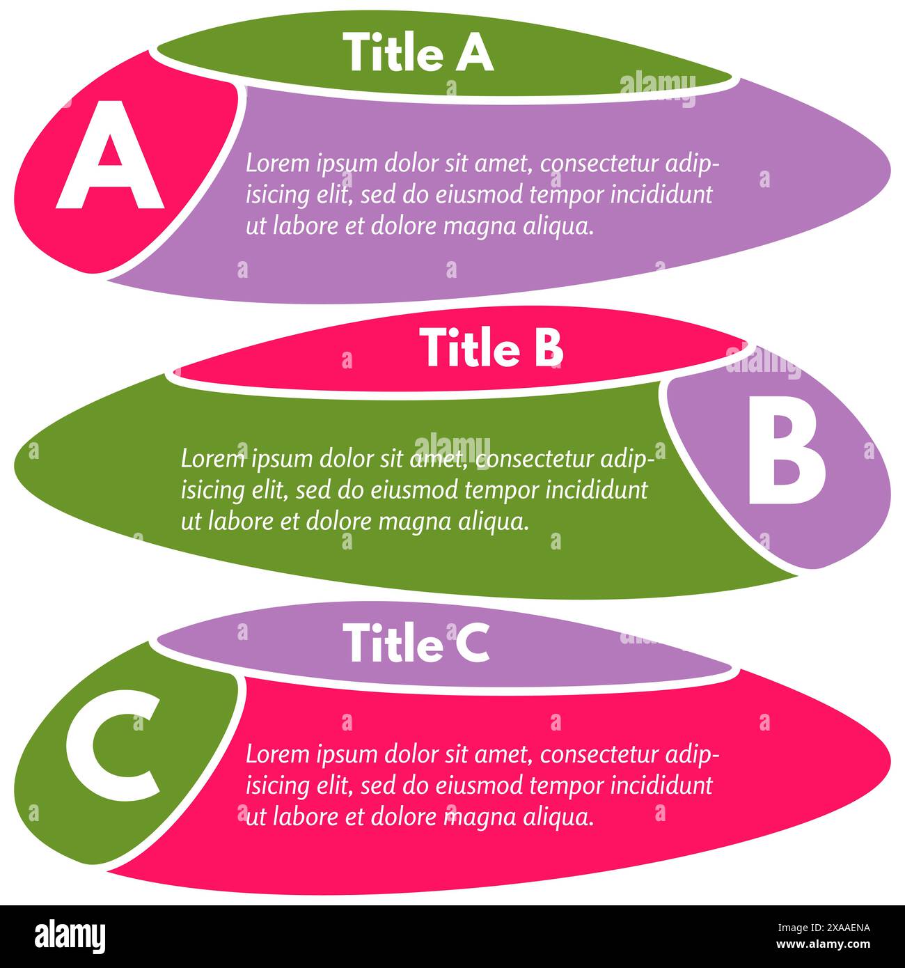 Set of three horizontal colorful options banners. Step by step ...