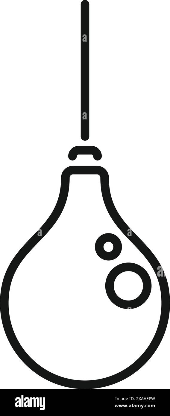 Simple black line drawing of an erlenmeyer flask, representing science ...