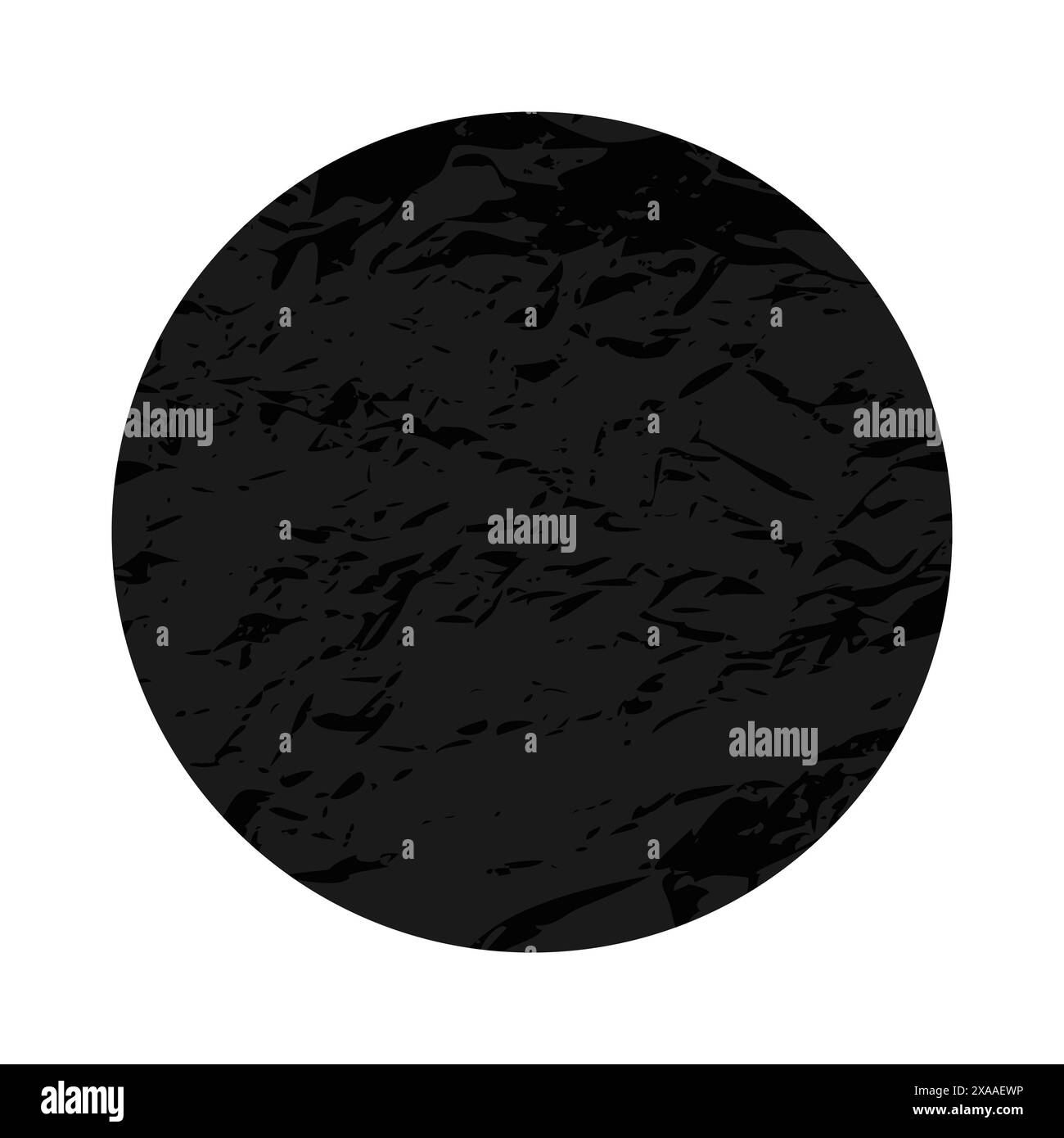 Scratched circle. Dark figure with distressed grunge texture isolated ...
