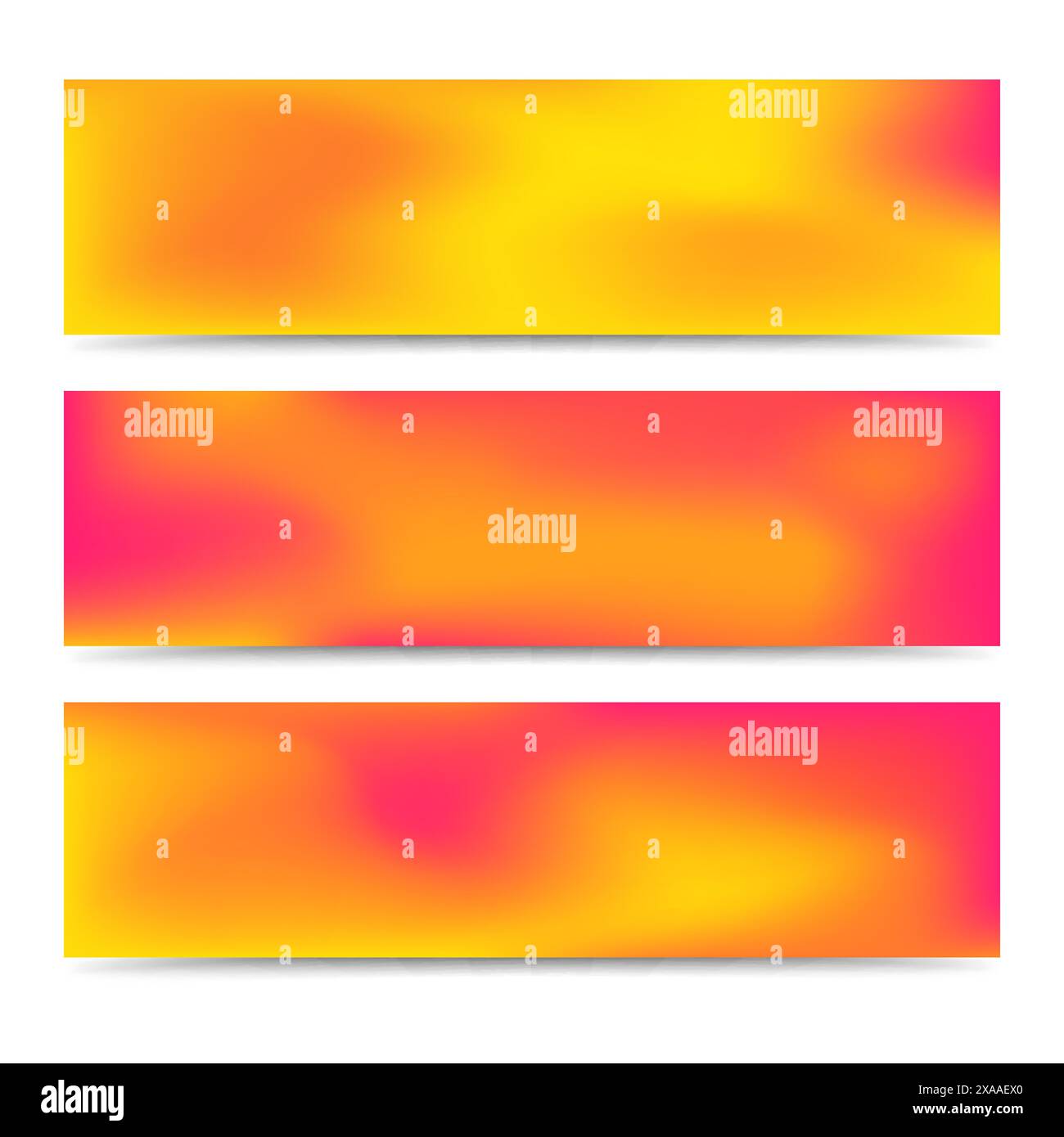 Smooth abstract blurred gradient orange banners set. Abstract Creative multicolored background ...