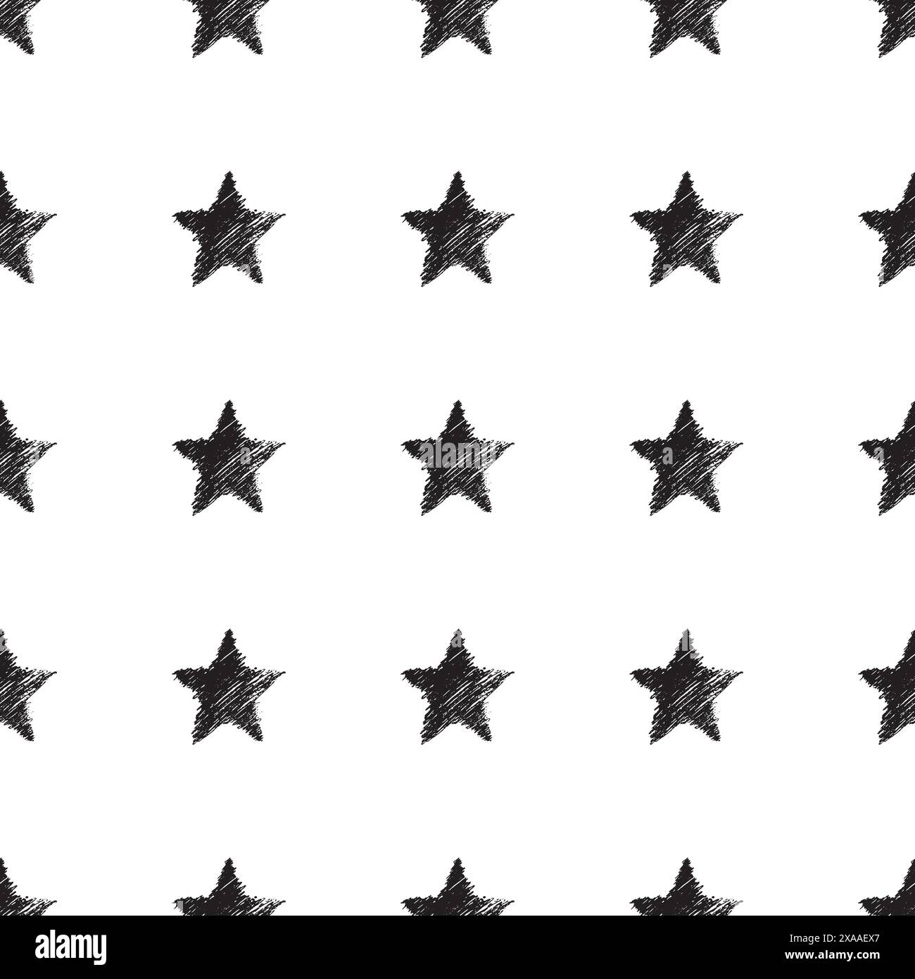 Seamless Pattern with hand drawn black Stars. Abstract grunge texture ...