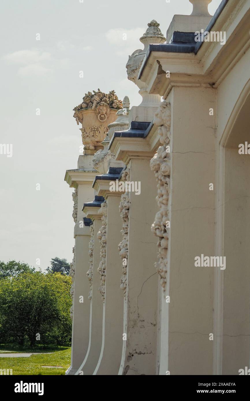 Urban architecture greenery vertical garden columns hi-res stock ...