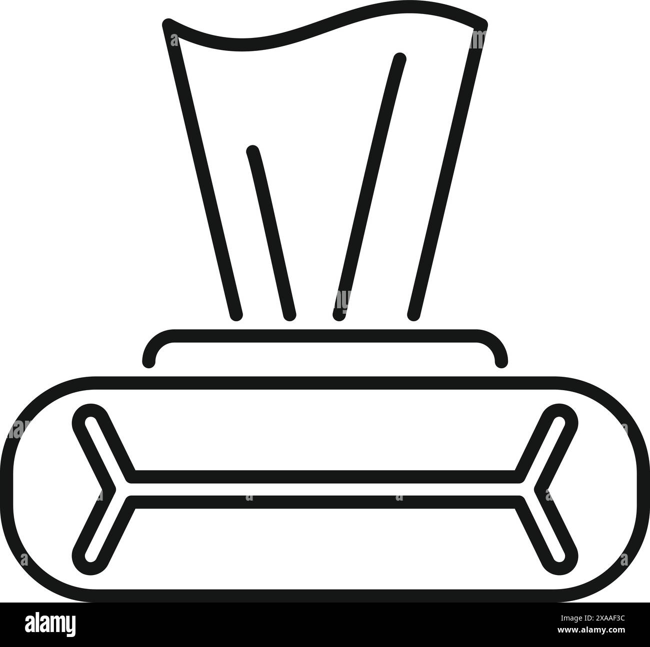 Vector line drawing of a sleek tissue box, ideal for icon design or ...