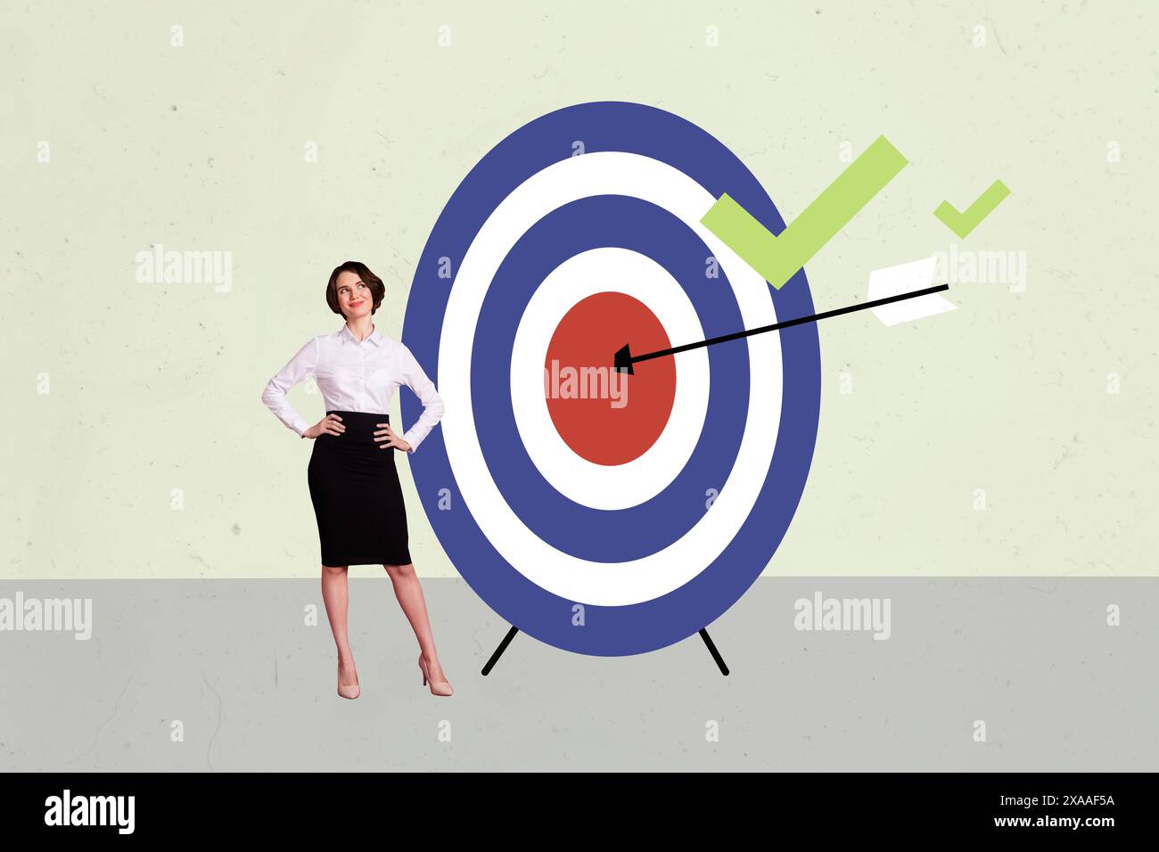 Trend artwork sketch image composite photo collage of target goal ...