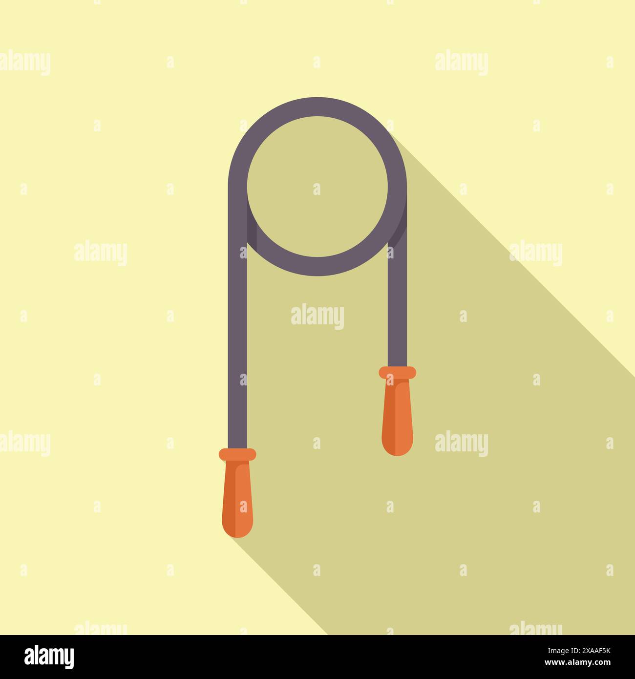 Minimalistic illustration of a jump rope cast with shadow on a pastel ...