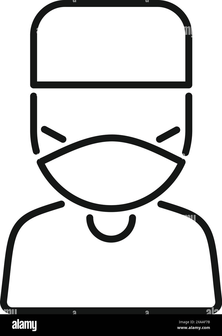 Simplified vector illustration of a doctor wearing a mask and medical ...