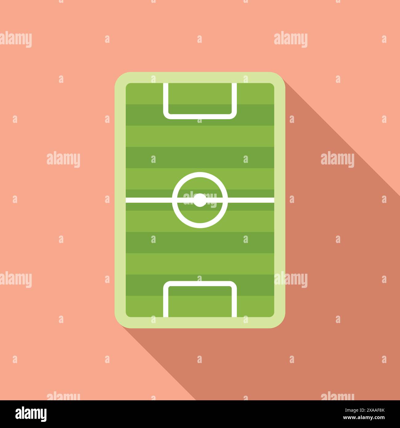 Vector illustration of a stylized soccer field in a minimalistic flat ...